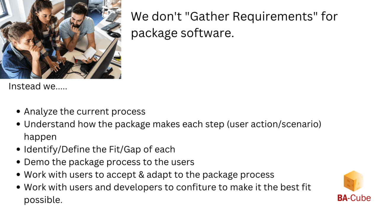 Requirements ARE Different with Package Software! - BA-Cube by BA ...